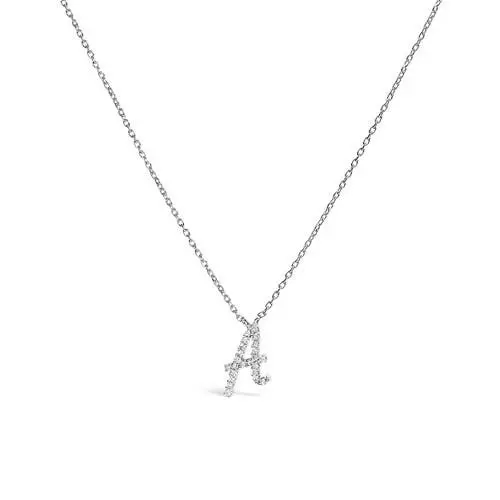 HAUS OF BRILLIANCE 10k Gold Diamond Accent Initial Pendant Necklace - White | A